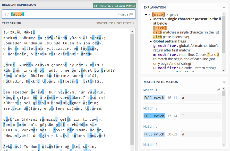Regex First Match